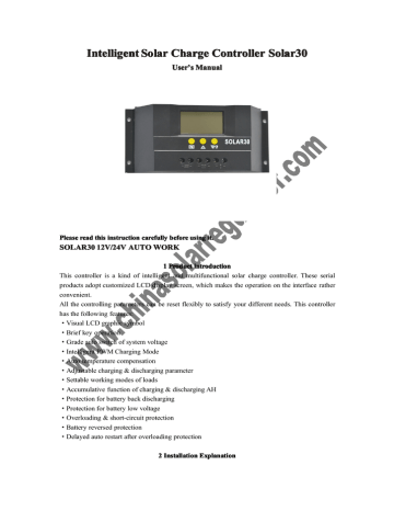 Intelligent Solar Charge Controller | Manualzz