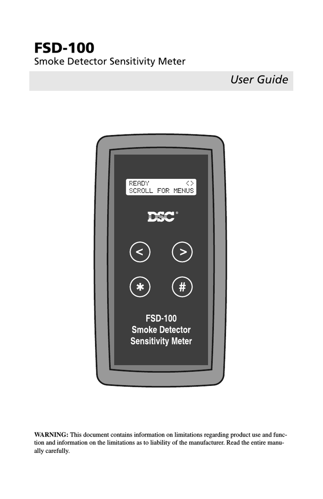 FSD-100 User Manual | Manualzz