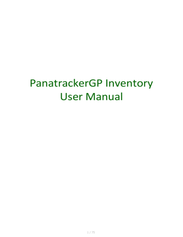 PanatrackerGP Inventory User Manual | Manualzz