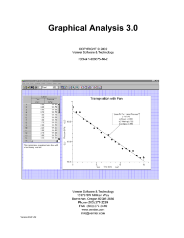 Vernier Graphical Analysis 3 manual | Manualzz