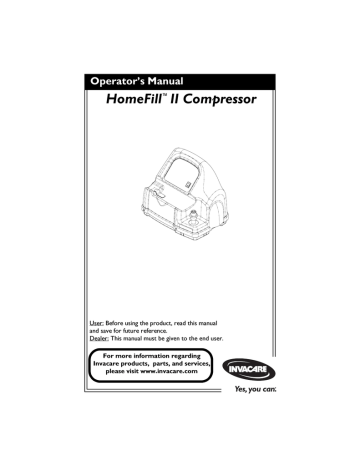 Invacare HomeFill II Operator's Manual | Manualzz