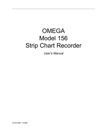 OMEGA Strip Chart Recorder 156 User's Manual | Manualzz