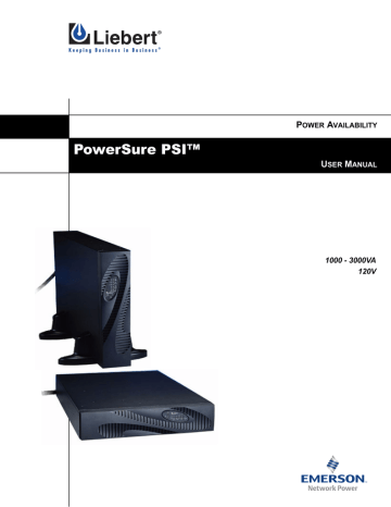 Liebert PowerSure PSI PS3000RT2-120 User manual | Manualzz