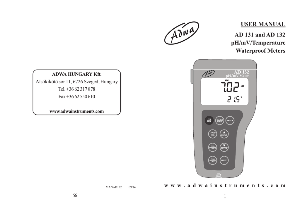 ADWA AD 132 User manual | Manualzz