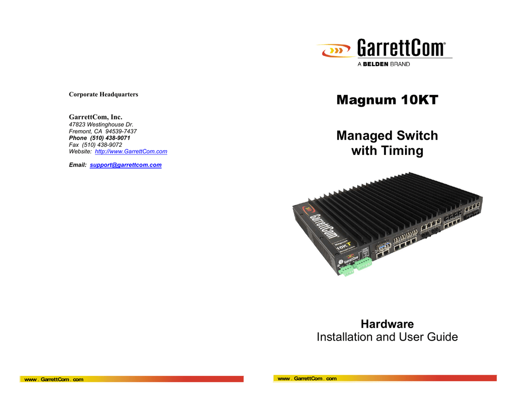 Belden Magnum 10KT Managed Switch Installation & User Guide | Manualzz