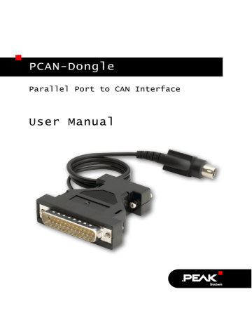 PEAK PCAN-Dongle User manual | Manualzz