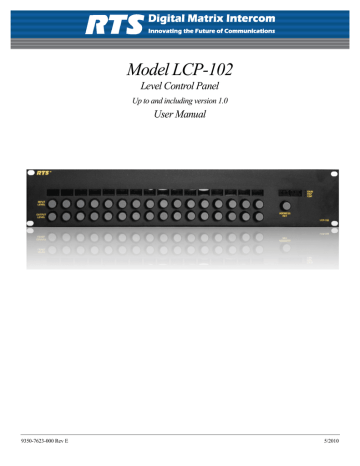 RTS Lcp-102 manual | Manualzz