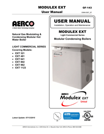 Aerco MODULEX EXT 802 User manual | Manualzz