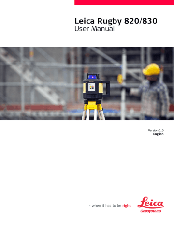 Leica Rugby 820/830 | Manualzz