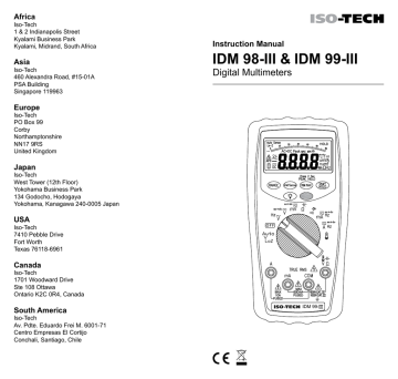 Iso-Tech IDM 98-III & IDM 99-III Instruction Manual | Manualzz