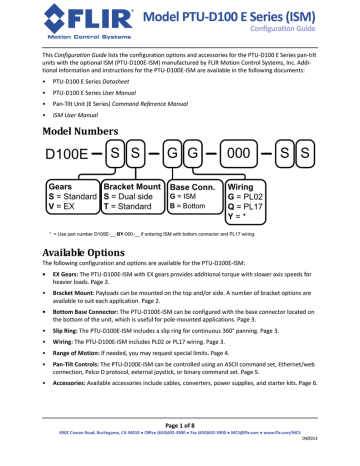 FLIR PTU-D100E Configuration Guide | Manualzz