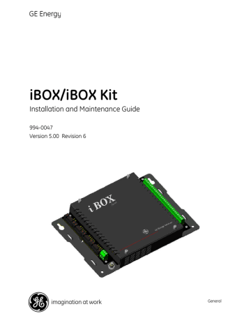 GE Energy iBOX / iBOX Kit Installation and Maintenance Guide | Manualzz