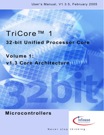 Infineon TriCore Processor v1.3 1 User's Manual | Manualzz