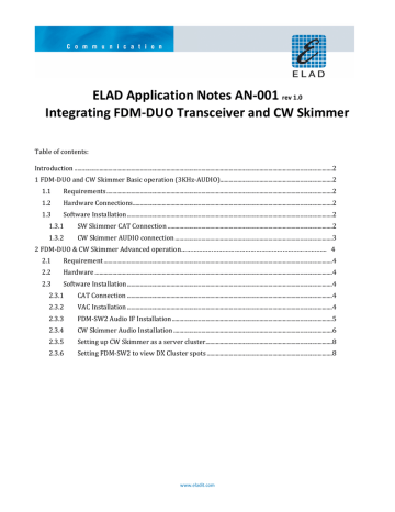 ELAD Application Notes AN-001 - Integrating FDM-DUO Transceiver and CW ...