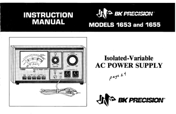 B&K Precision 1653 User Manual | Manualzz