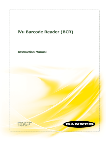 Barcode Reader iVu BCR Instruction Manual | Manualzz