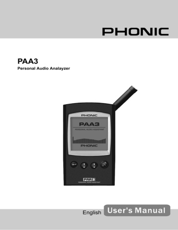 Audio Analyzer PAA3 User Manual | Manualzz