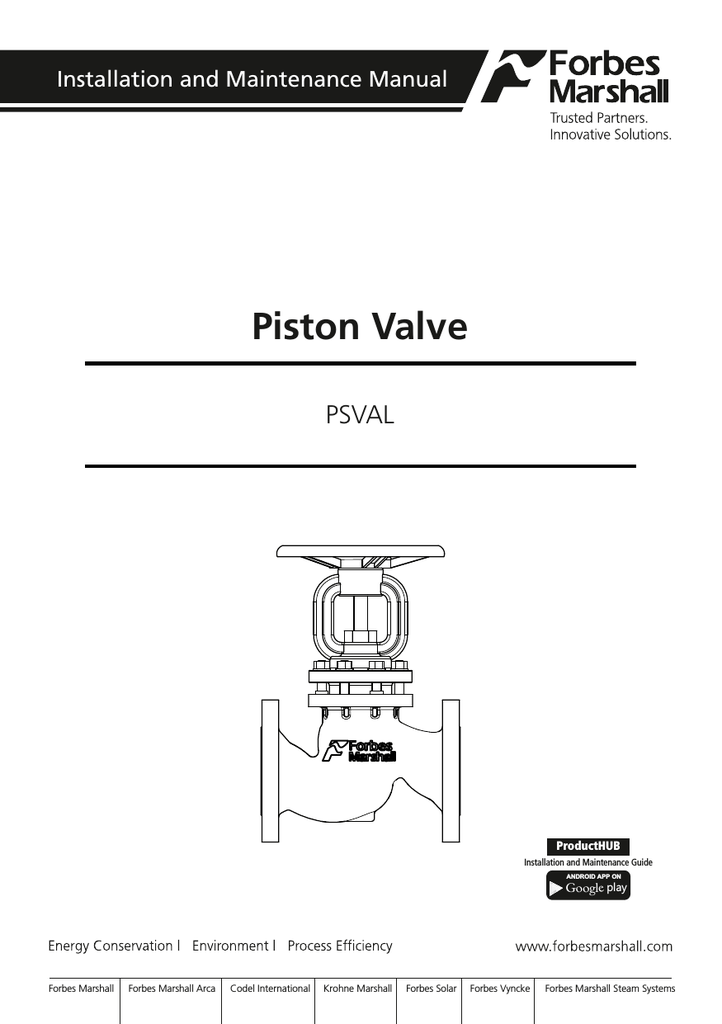 Piston Valve - Forbes Marshall | Manualzz