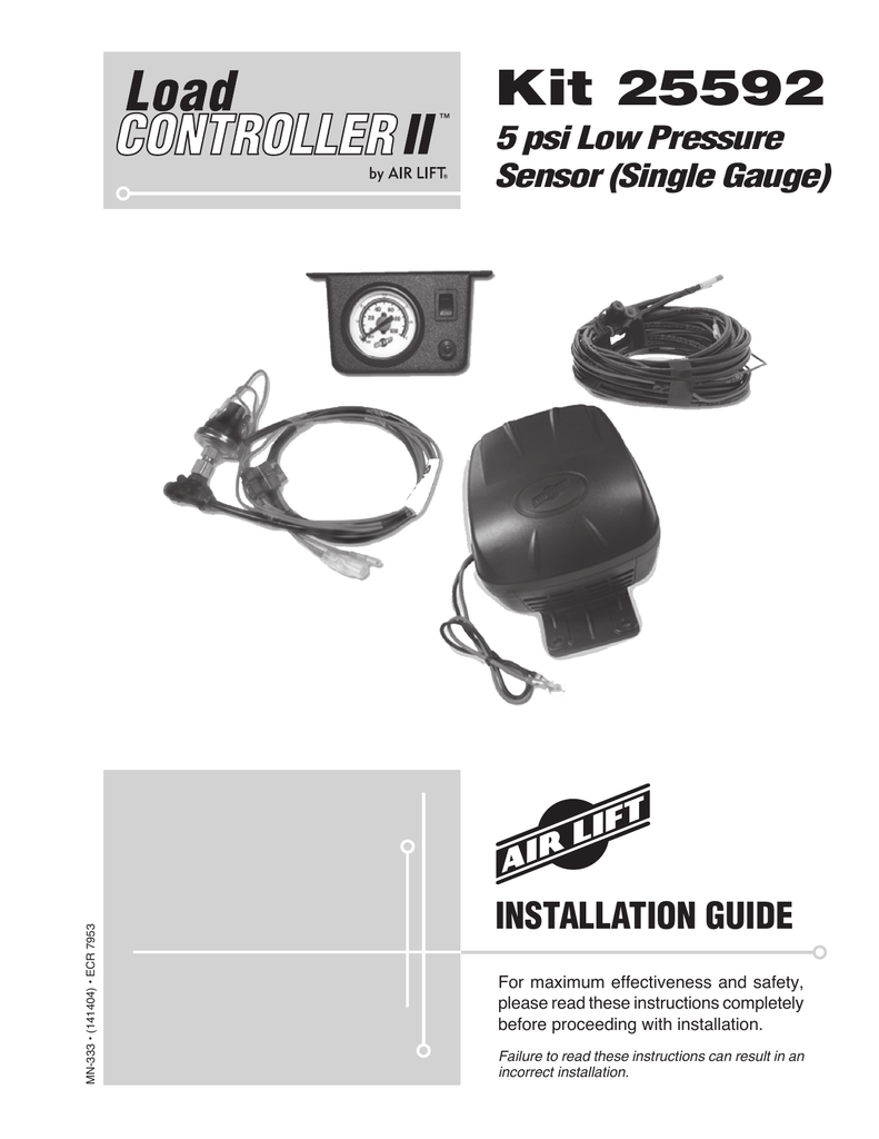 Air Lift 25592 LoadControllerII Installation guide | Manualzz