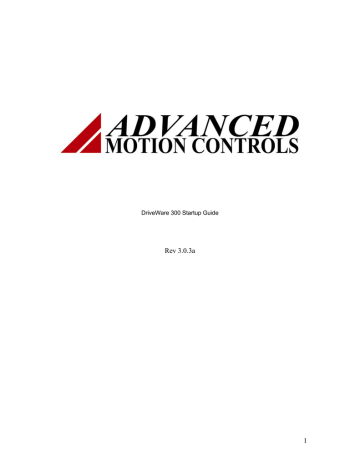 DriveWare 300 Startup Guide - Advanced Motion Controls | Manualzz