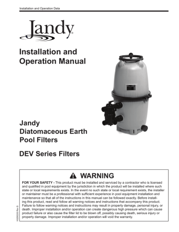 Jandy DEV48 Installation and Operation Manual | Manualzz
