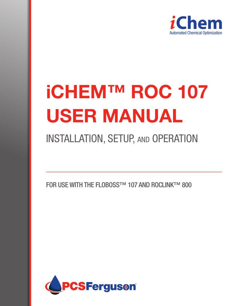 iCHEM™ ROC 107 USER MANUAL | Manualzz