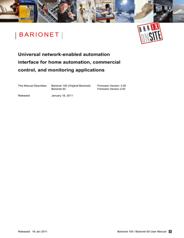 Automation Controller Barionet 100, Barionet 50 User Manual | Manualzz