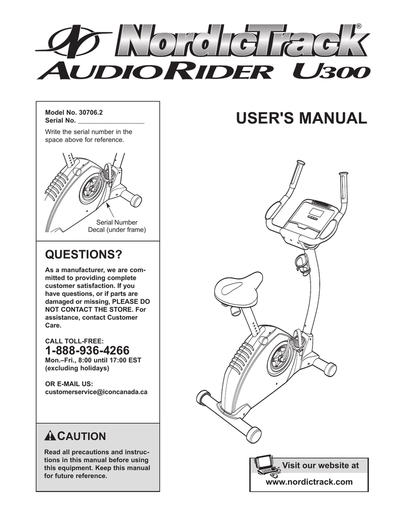 NordicTrack Audiorider U300 Bike User manual | Manualzz