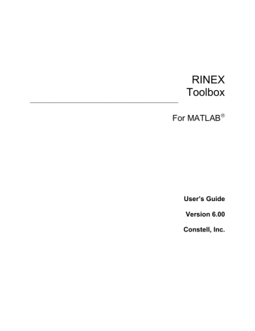 RINEX Toolbox User’s Guide | Manualzz