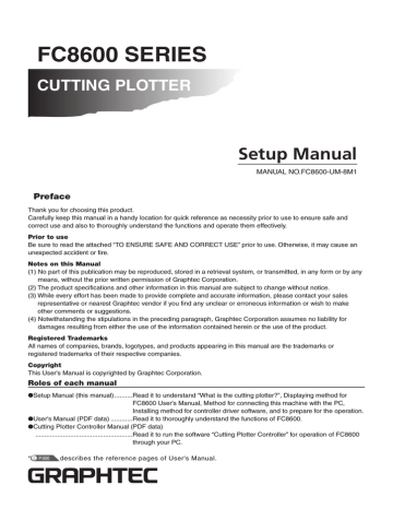 GRAPHTEC FC8600 SERIES Setup Manual | Manualzz