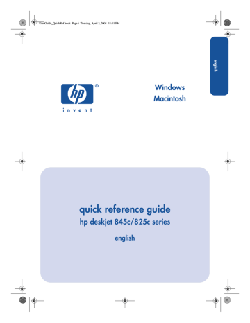 HP deskjet 845c/825c Quick Reference Guide | Manualzz