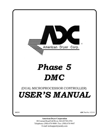 dryer controller Phase 5 DMC User's Manual | Manualzz