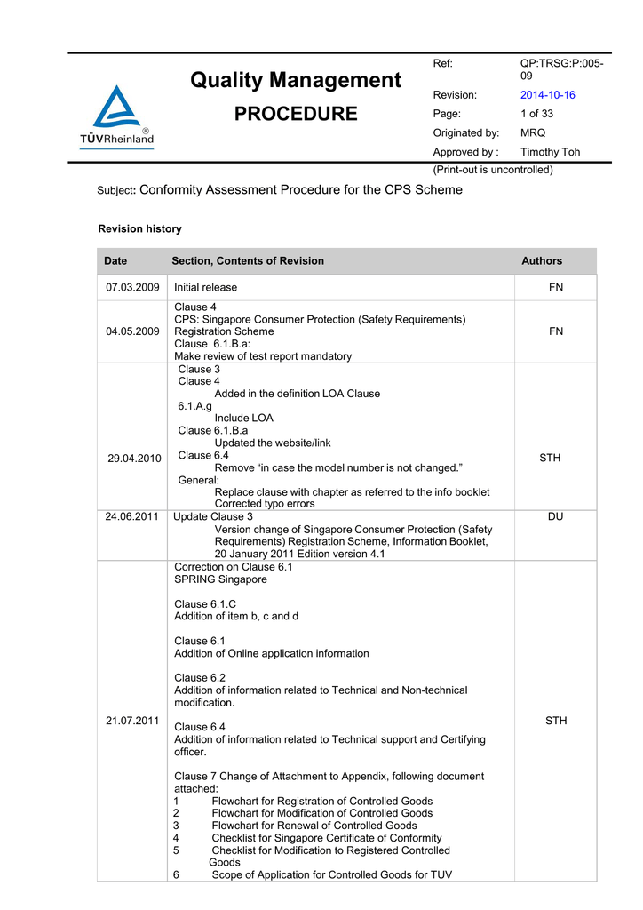 Conformity Assessment Procedure for the CPS scheme | Manualzz
