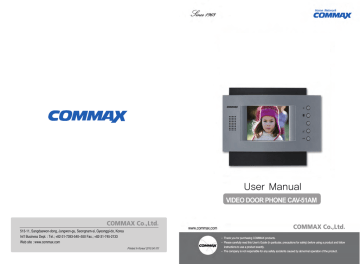 COMMAX CAV-51AM Video Door Phone User Manual | Manualzz