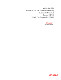 Oracle Oracle FLEXCUBE Universal Banking - User manual, User Guide