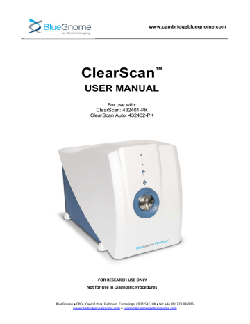 BlueGnome ClearScan User Manual | Manualzz