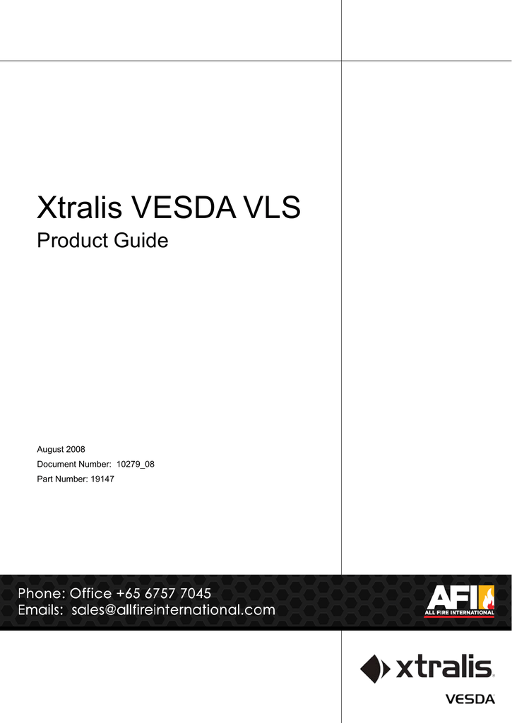 Xtralis VESDA VLS Product manual | Manualzz