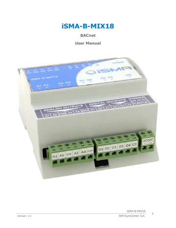 BACnet module iSMA-B-MIX MIX18 User Manual | Manualzz