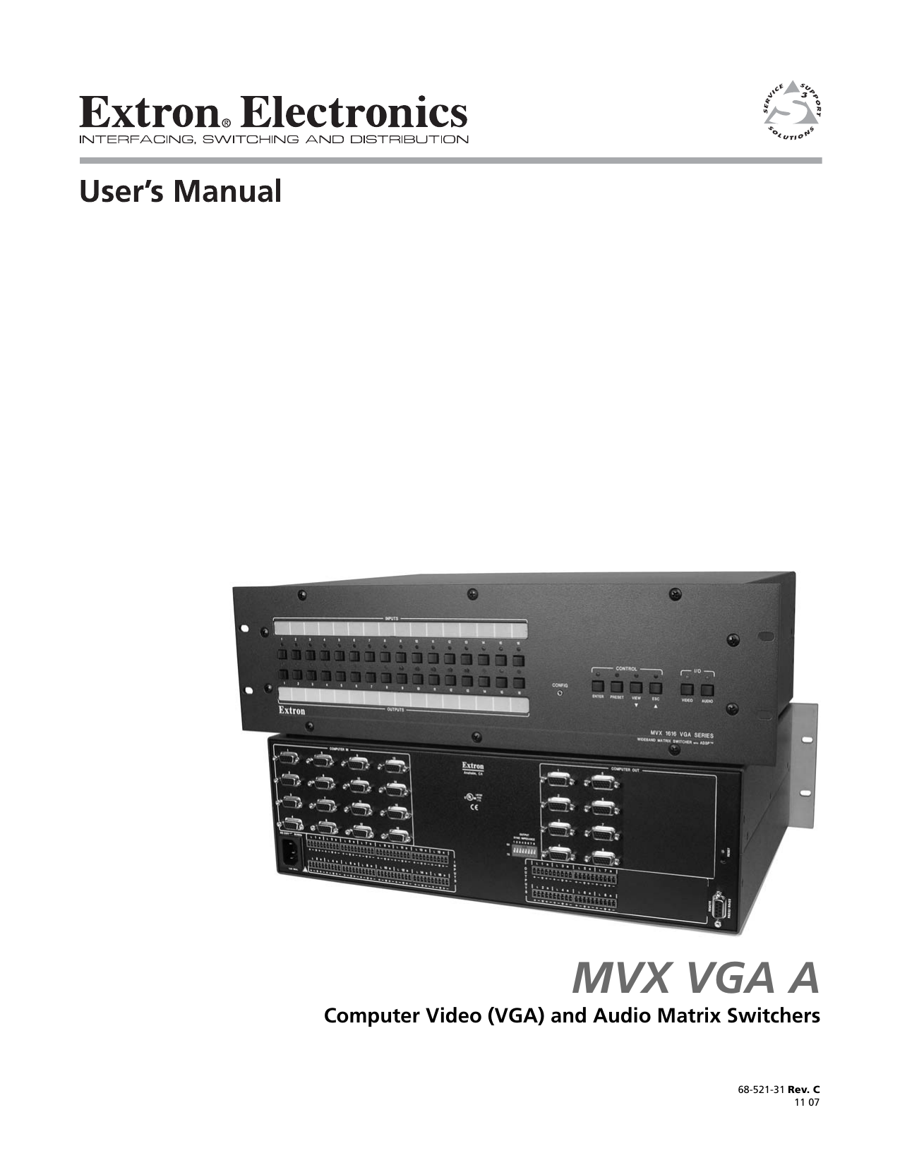 Extron MVX 1212 VGA A manual | Manualzz
