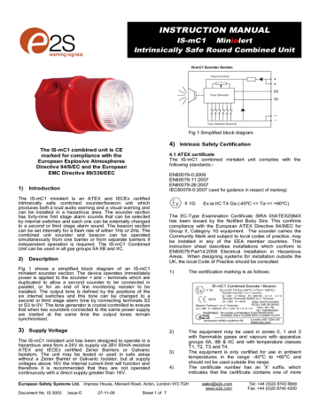 IS-mC1 Minialert Instruction Manual | Manualzz