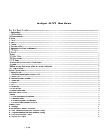 Intelligent DVR mixed User Manual | Manualzz