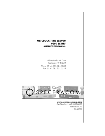 Spectracom 9300 NetClock Instruction Manual | Manualzz