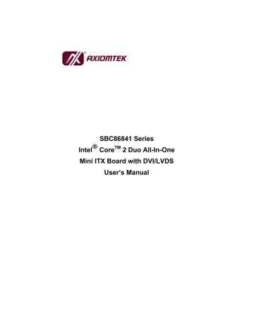 AXIOMTEK SBC86841 Series Mini-ITX board User's Manual | Manualzz