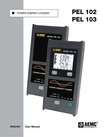 Power Energy Logger PEL 102, PEL 103 User Manual | Manualzz