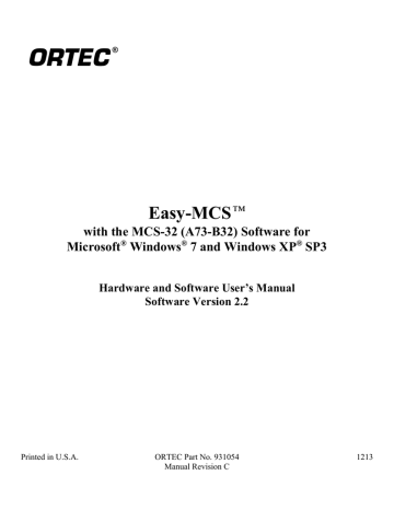 Ortec EASY-MCS Manual | Manualzz