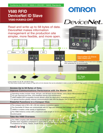 OMRON RFID DeviceNet ID Slave V680 HAM42-DRT Flyer | Manualzz