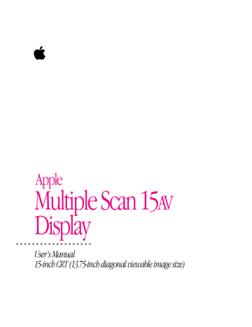 Apple Multiple Scan 15AV Monitor User Manual | Manualzz