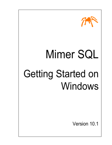 Mimer SQL Getting Started on Windows | Manualzz