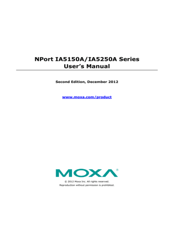 Moxa Technologies NPORT IA5250AI-T User manual | Manualzz