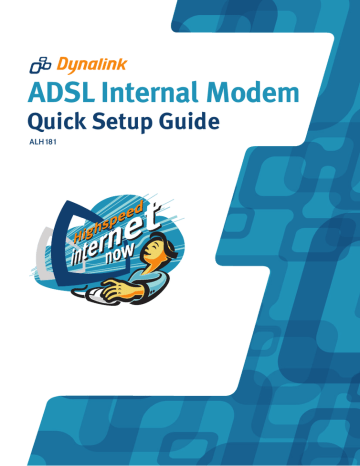 Dynalink ADSL Modem ALH181 Quick Setup Guide | Manualzz